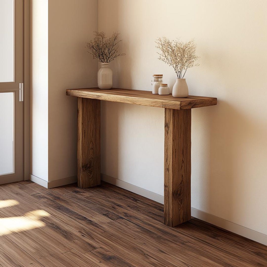 Rustic Reclaimed Wood Console Table for Entry, Rustic Farmhouse Narrow ...
