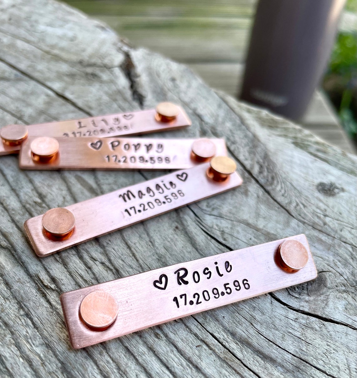 Custom Rivet on Dog Tag - Silent Collar ID Nameplate - Personalized Pet ...