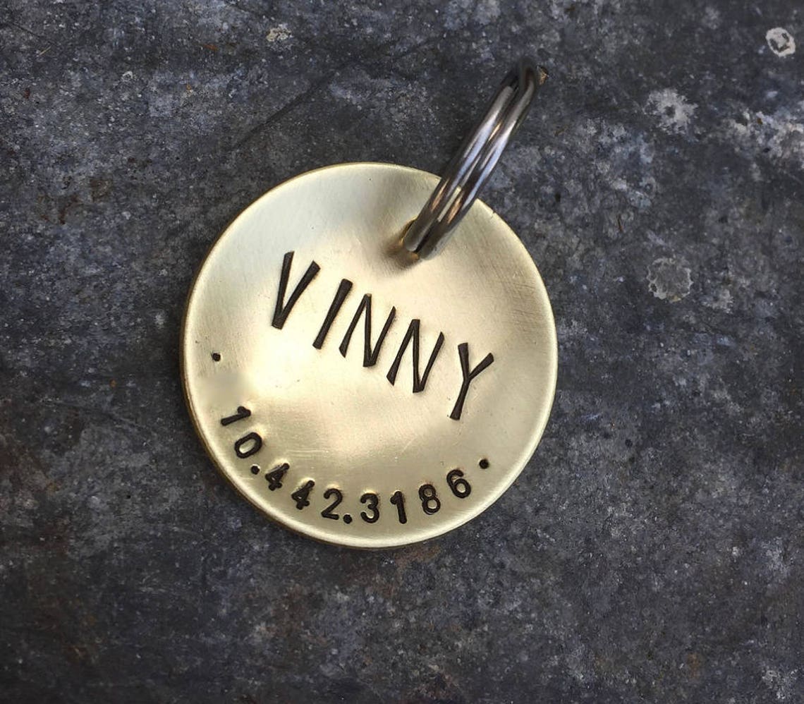 Custom Dog Tag / Custom Pet ID Tag Lucy in 1.25'' - Etsy