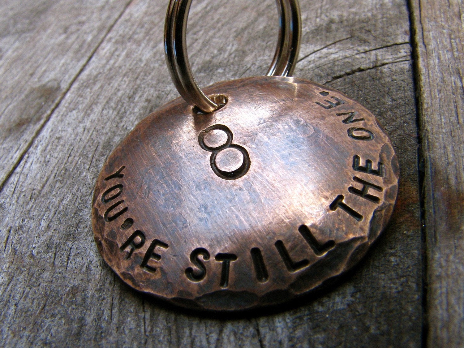 Custom 8th Anniversary Keychain Bronze Anniversary Keychain - Etsy