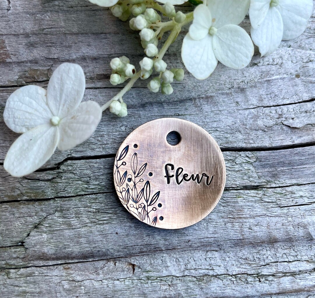 Floral Dog Tag - Personalized Pet Tag for Pups - Custom Dog Tag | Pet ...
