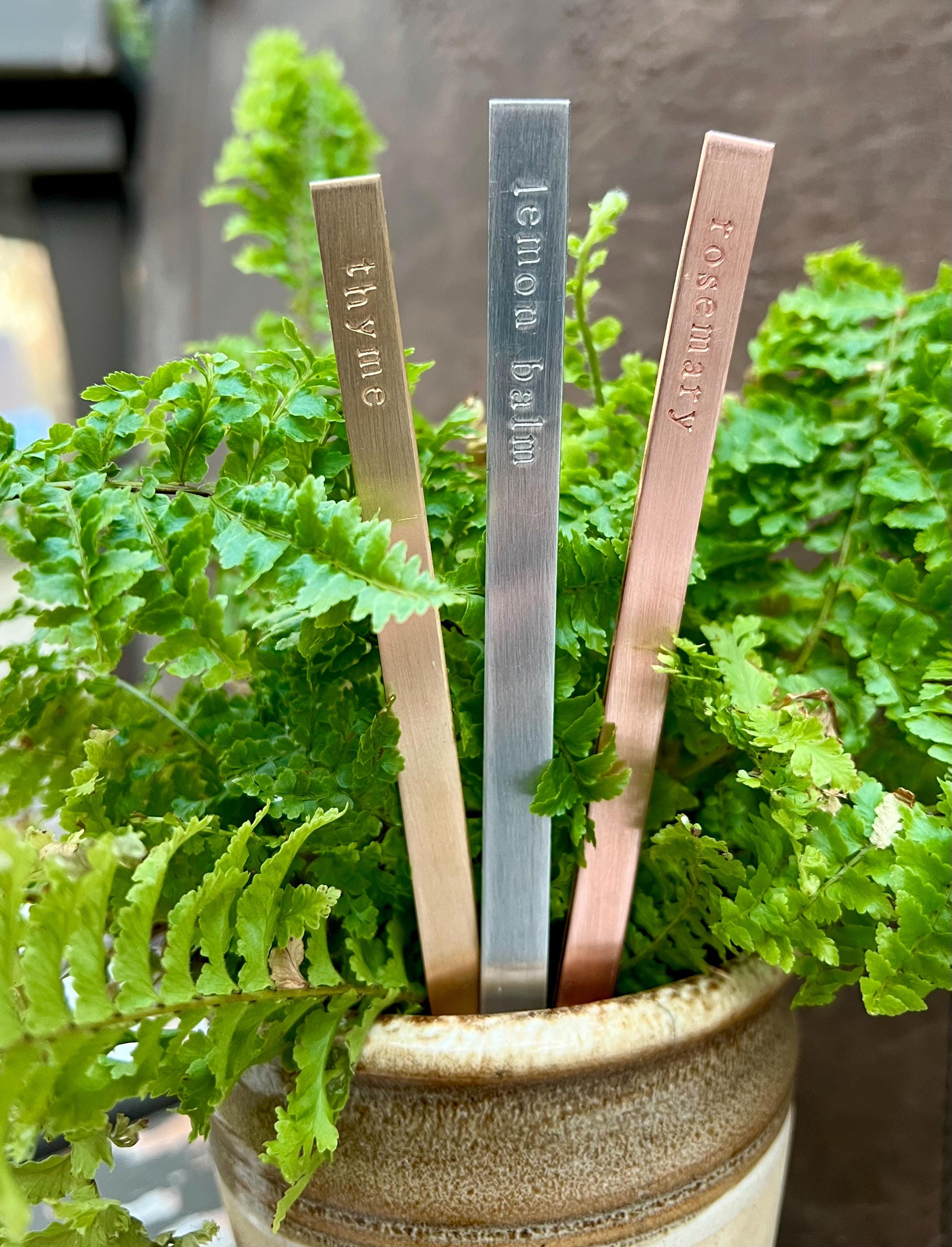 Custom Metal Garden Markers, Plant ID Stakes, Personalized Herb Tags ...