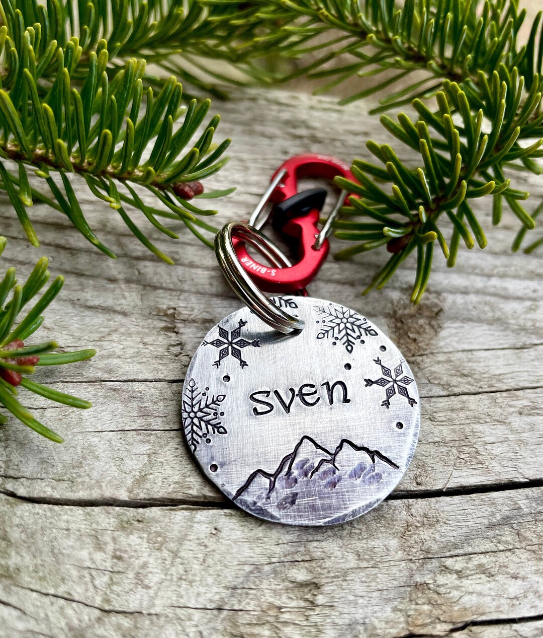 Personalized Christmas Dog Tag for Dogs - Winter Dog Collar Tag ...
