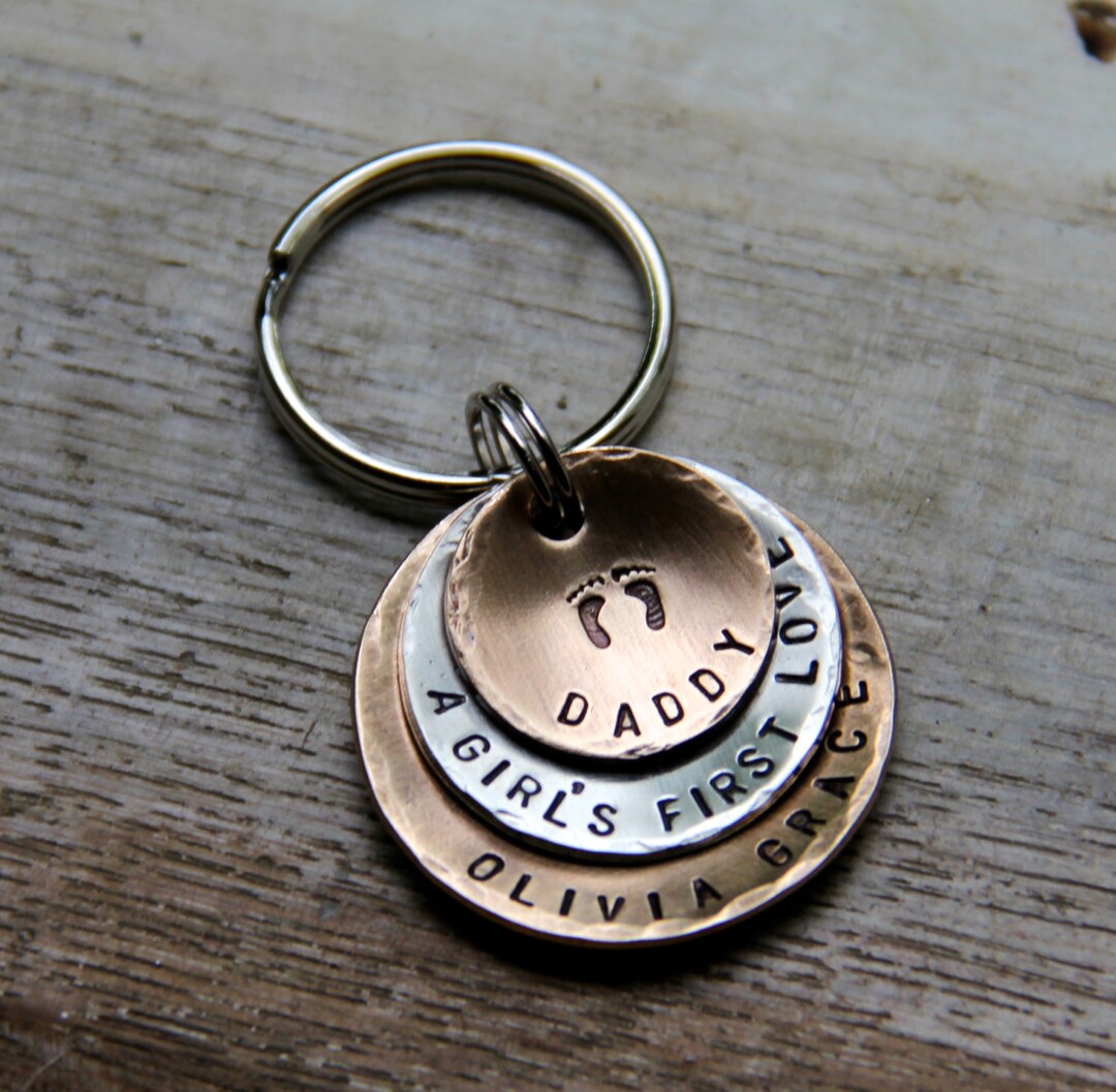 Custom Keychain for Dad in Bronze - Father's Day Gift - Personalized ...