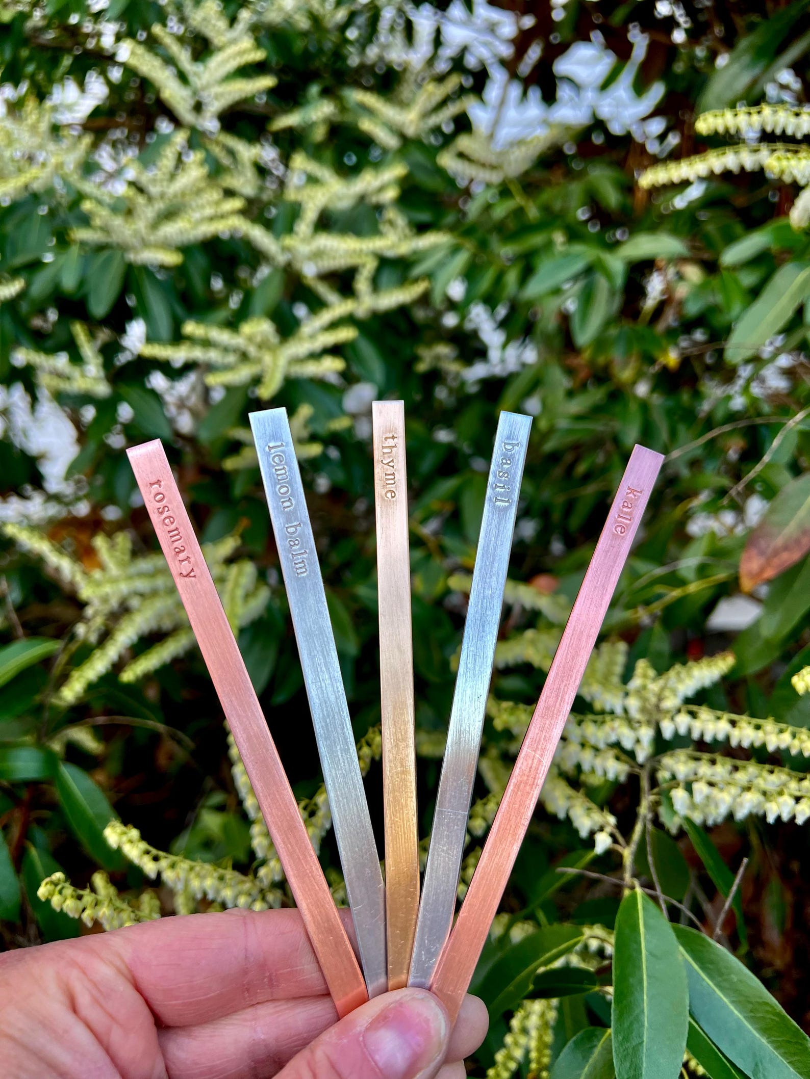 Custom Metal Garden Markers, Plant ID Stakes, Personalized Herb Tags ...