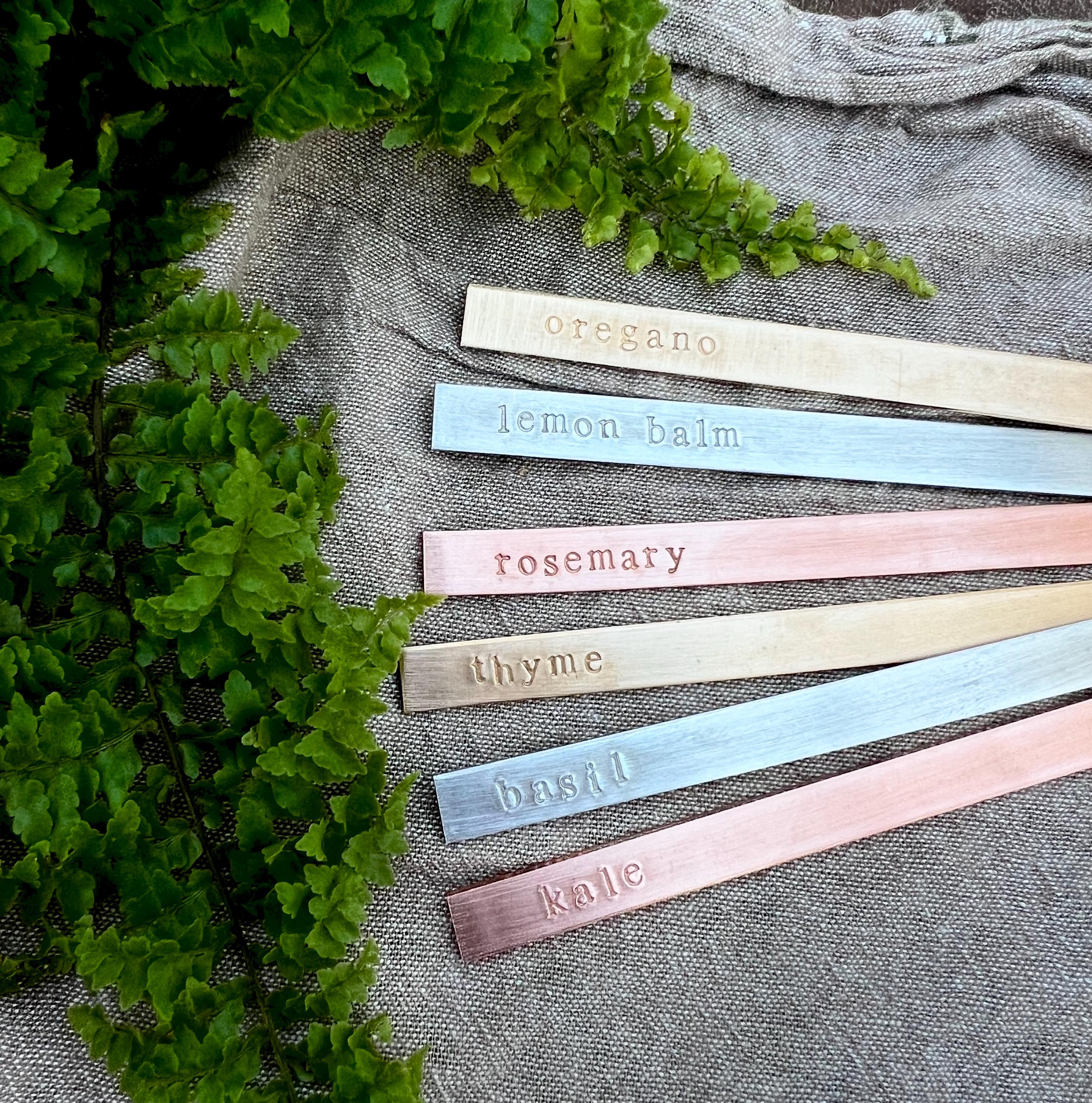 Custom Metal Garden Markers, Plant ID Stakes, Personalized Herb Tags ...