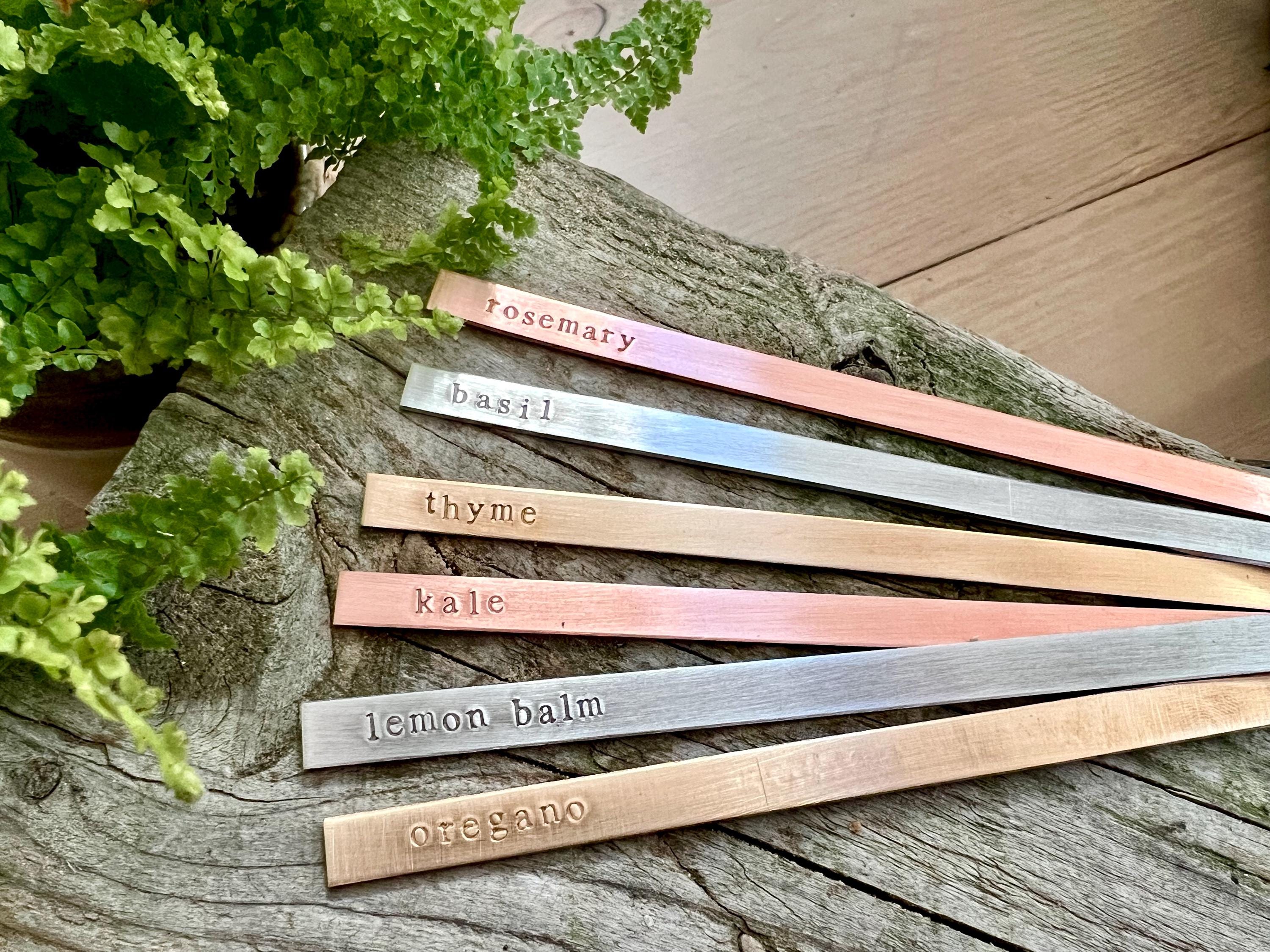 Custom Metal Garden Markers, Plant ID Stakes, Personalized Herb Tags ...