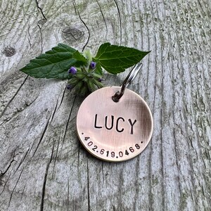 Custom Dog Tag / Custom Pet ID Tag - Lucy - in 1.25'' Domed Bronze ...