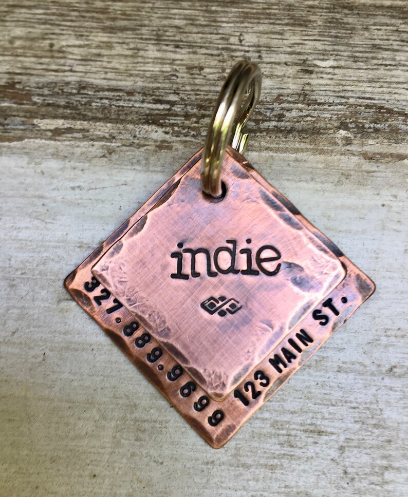 Custom Dog Tag / Large Dog Tag / Copper ID Tag / Dog Tag for | Etsy