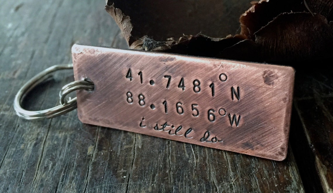 Custom Coordinate Keychain / Latitude Longitude Keychain 7th | Etsy
