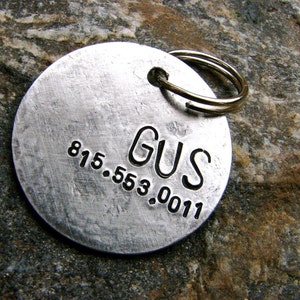 Custom Dog Tag Gus ID Tag in Brushed Aluminum - Etsy