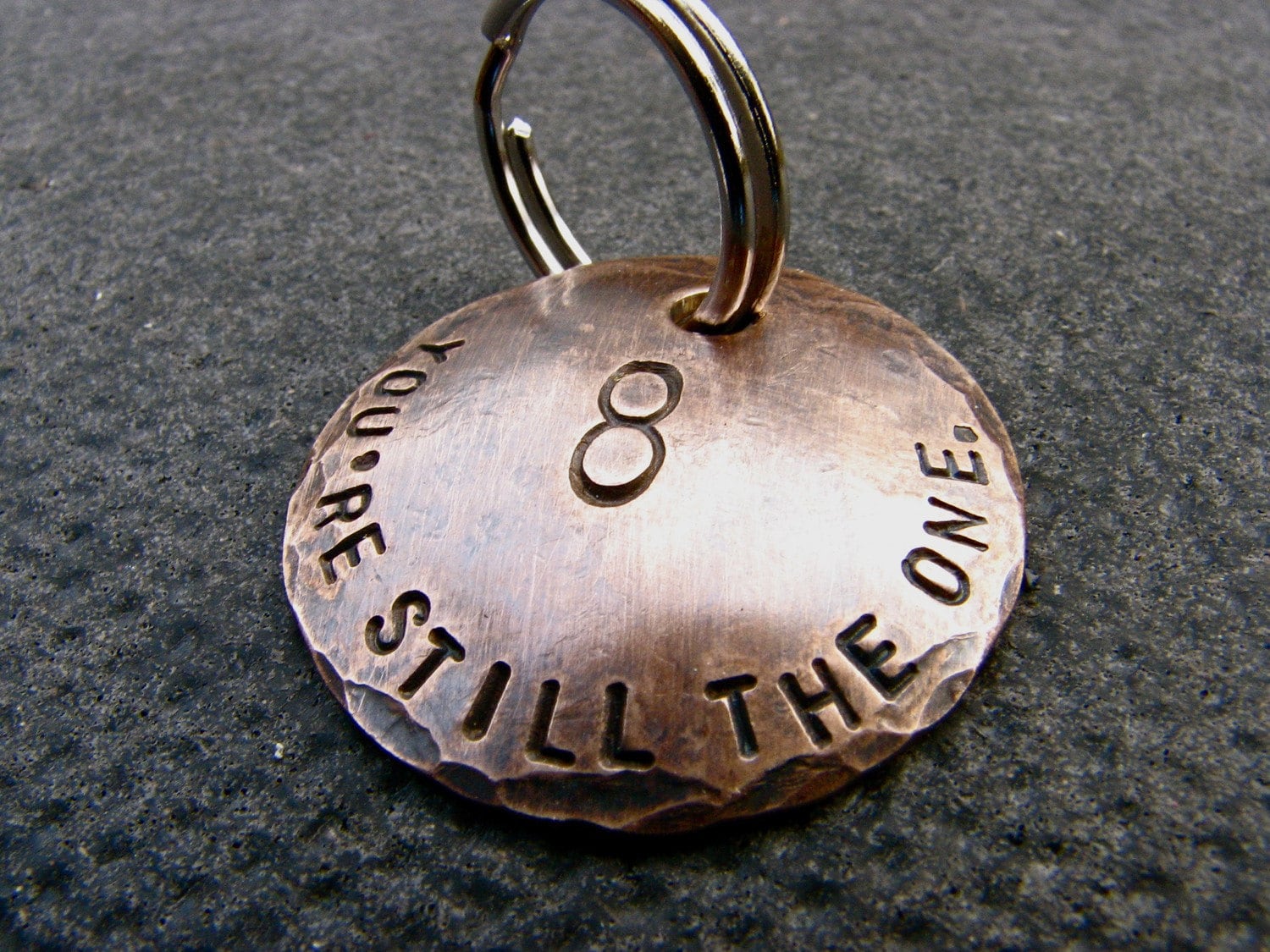 Custom 8th Anniversary Keychain Bronze Anniversary Keychain - Etsy