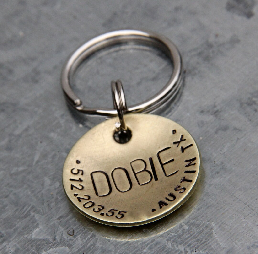 Brass Dog Tag | Metal Dog Tag - Custom Pet ID Tag - Personalized Dog ...