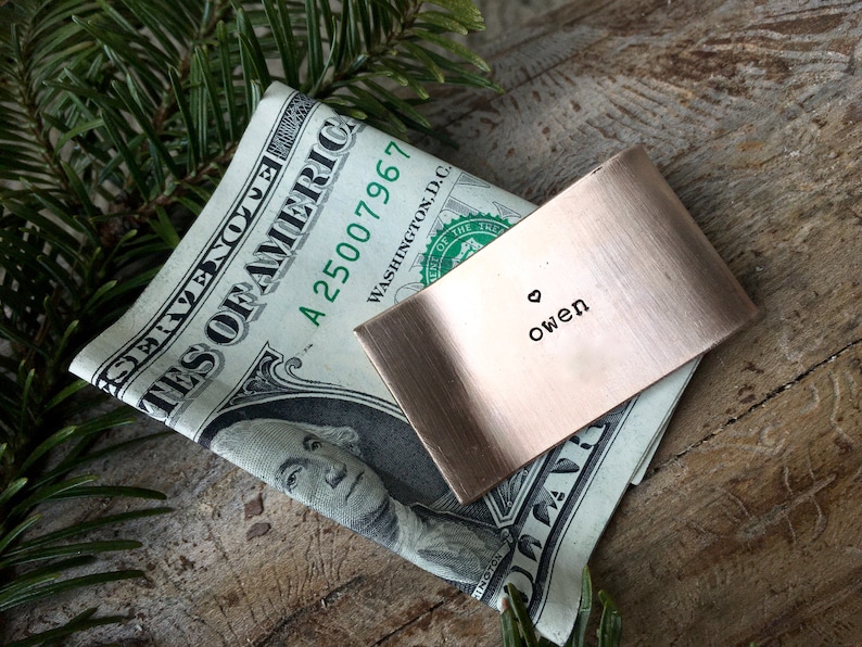 Custom Bronze Money Clip for Dad, Grandpa Gift. Personalized Metal ...