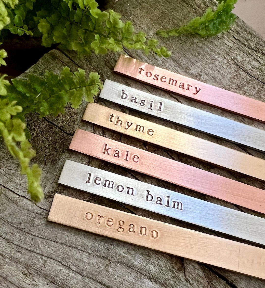 Custom Metal Garden Markers, Plant ID Stakes, Personalized Herb Tags ...