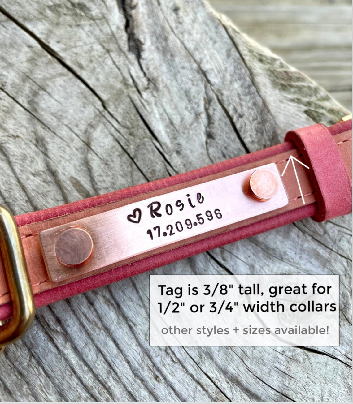Custom Rivet on Dog Tag - Silent Collar ID Nameplate - Personalized Pet ...