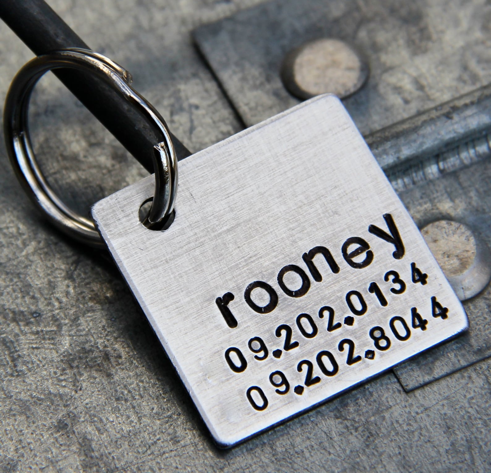 Custom Artisan Stamped Dog Tag, Metal Dog Tag for Dogs, Personalized ...