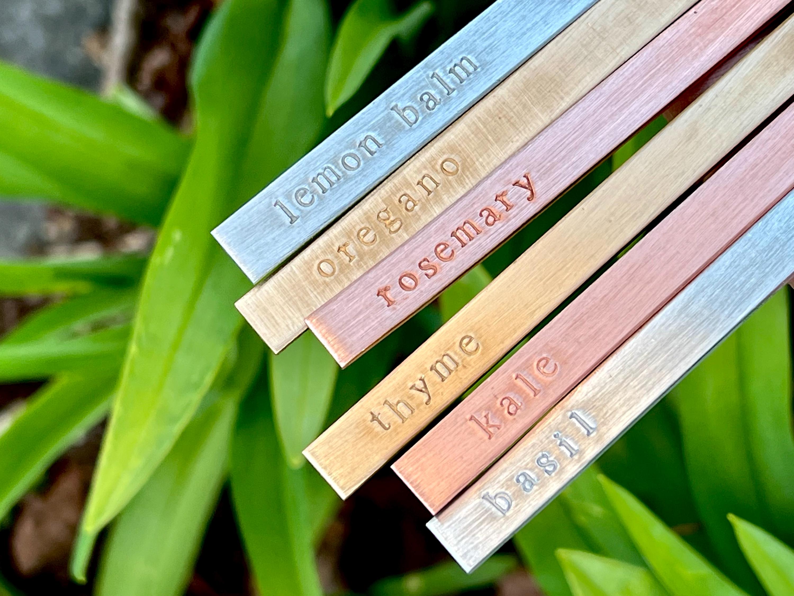 Custom Metal Garden Markers, Plant ID Stakes, Personalized Herb Tags ...