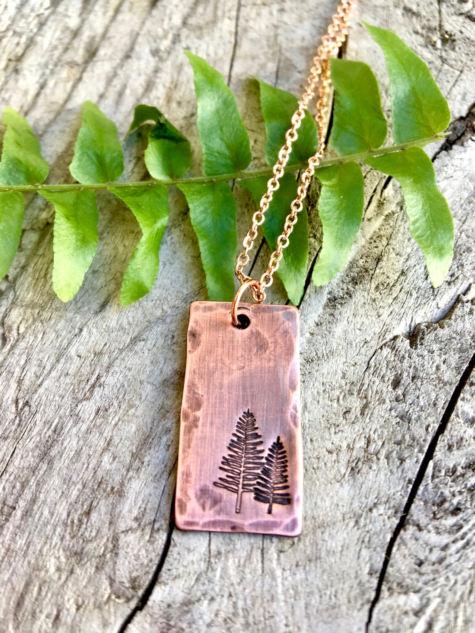 Pine Tree Necklace, Rooted Necklace, Evergreen Necklace, Bridesmaid ...