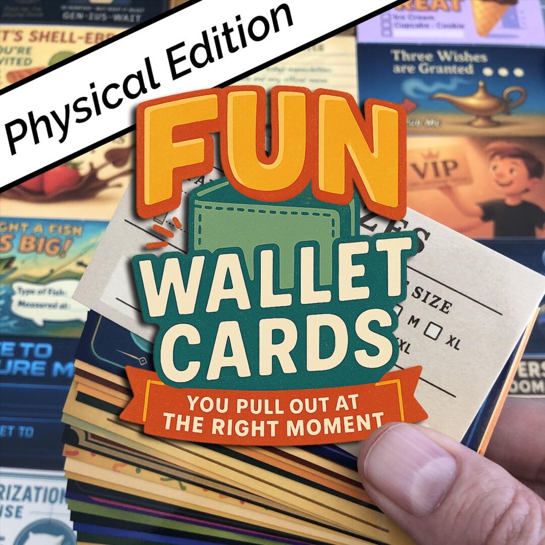 Funny Wallet Cards: 50-card Novelty Gag Gift Set for Birthday or ...