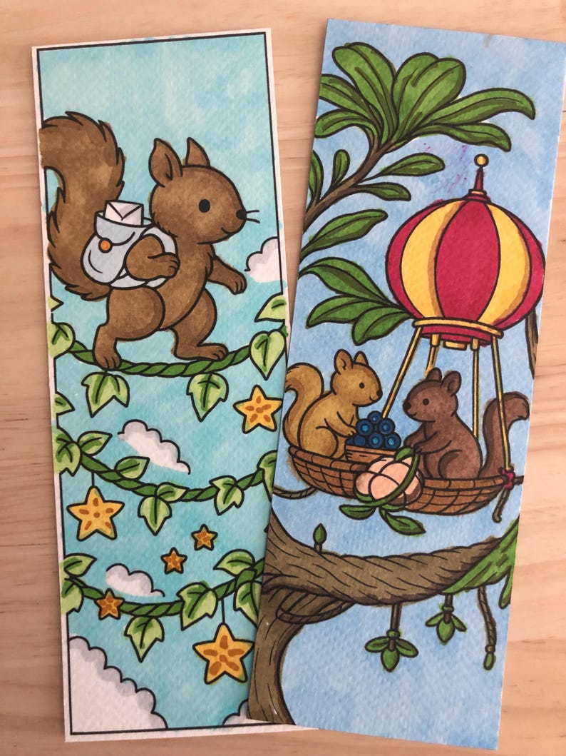 Coloring Bookmarks Printables | Cute Animals & Water Scenes (digital ...