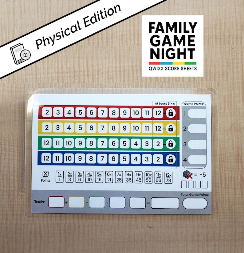 Qwixx Score Sheet Set: Laminated, Reusable Cards With Markers - Etsy