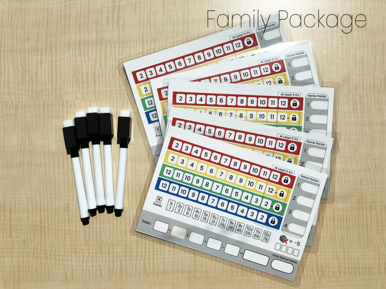 Qwixx Score Sheet Set: Laminated, Reusable Cards With Markers - Etsy