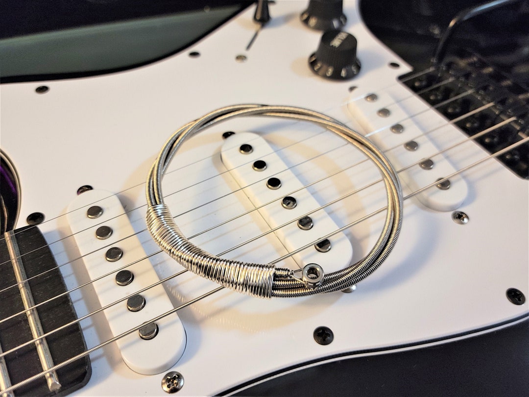 Men's Bass Guitar String Bracelet, Custom Color Recycled Jewelry Gift ...