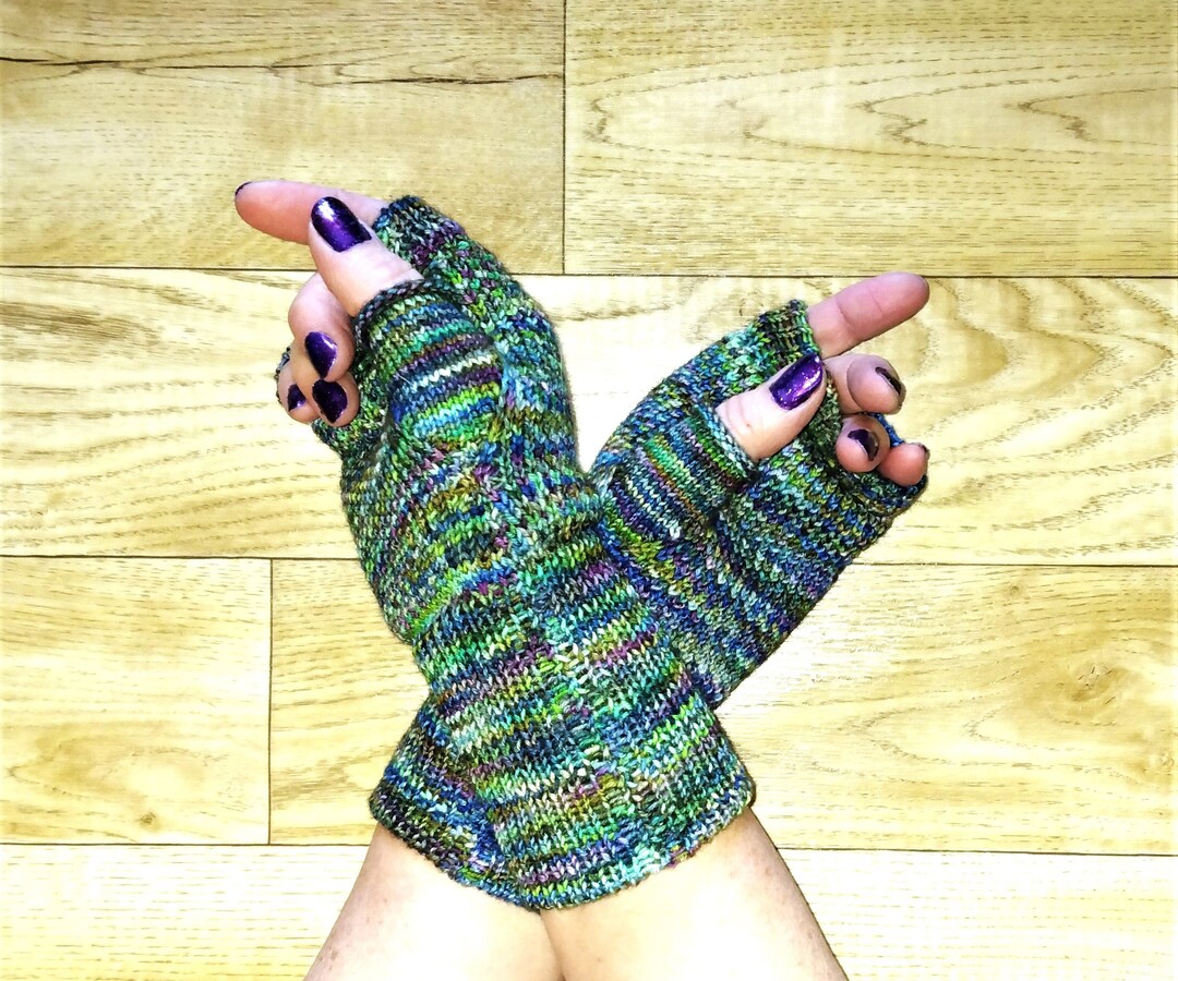 Luxury Knit Fingerless Gloves, Mittens, Wrist Warmers, Made With Hand ...