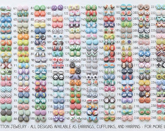 Button Clip Earrings | Etsy