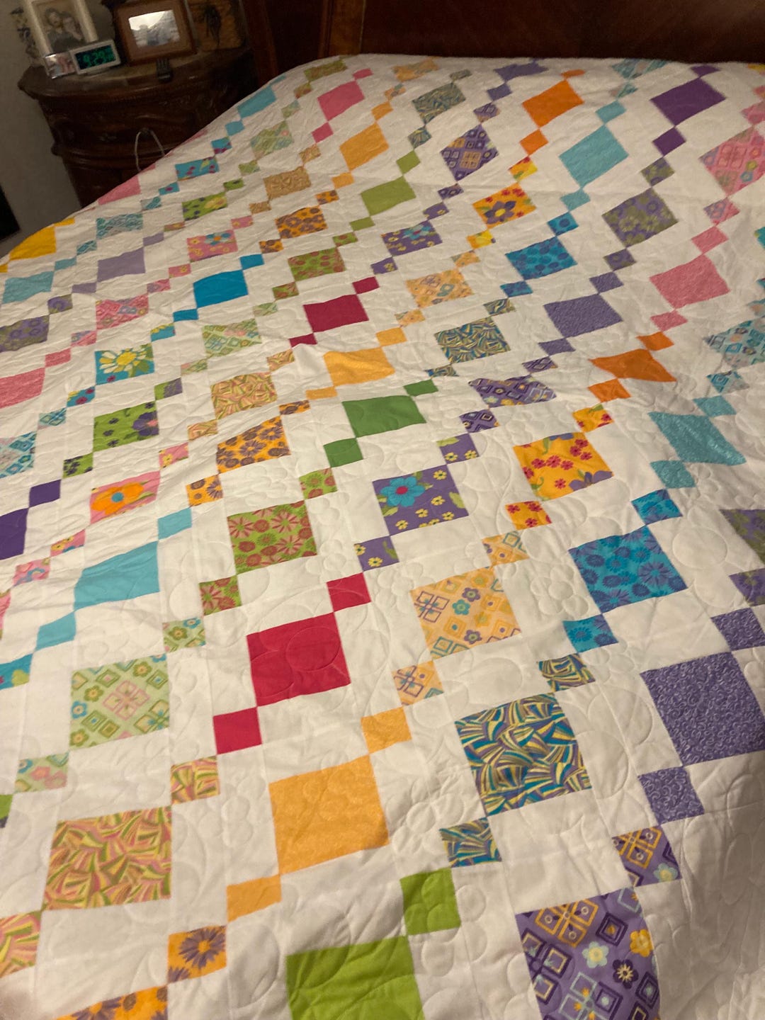 Chandelier Pattern Multi Colored Quilt - Etsy