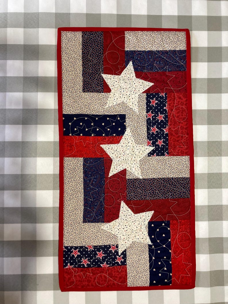 Patriotic Table Runner - Etsy