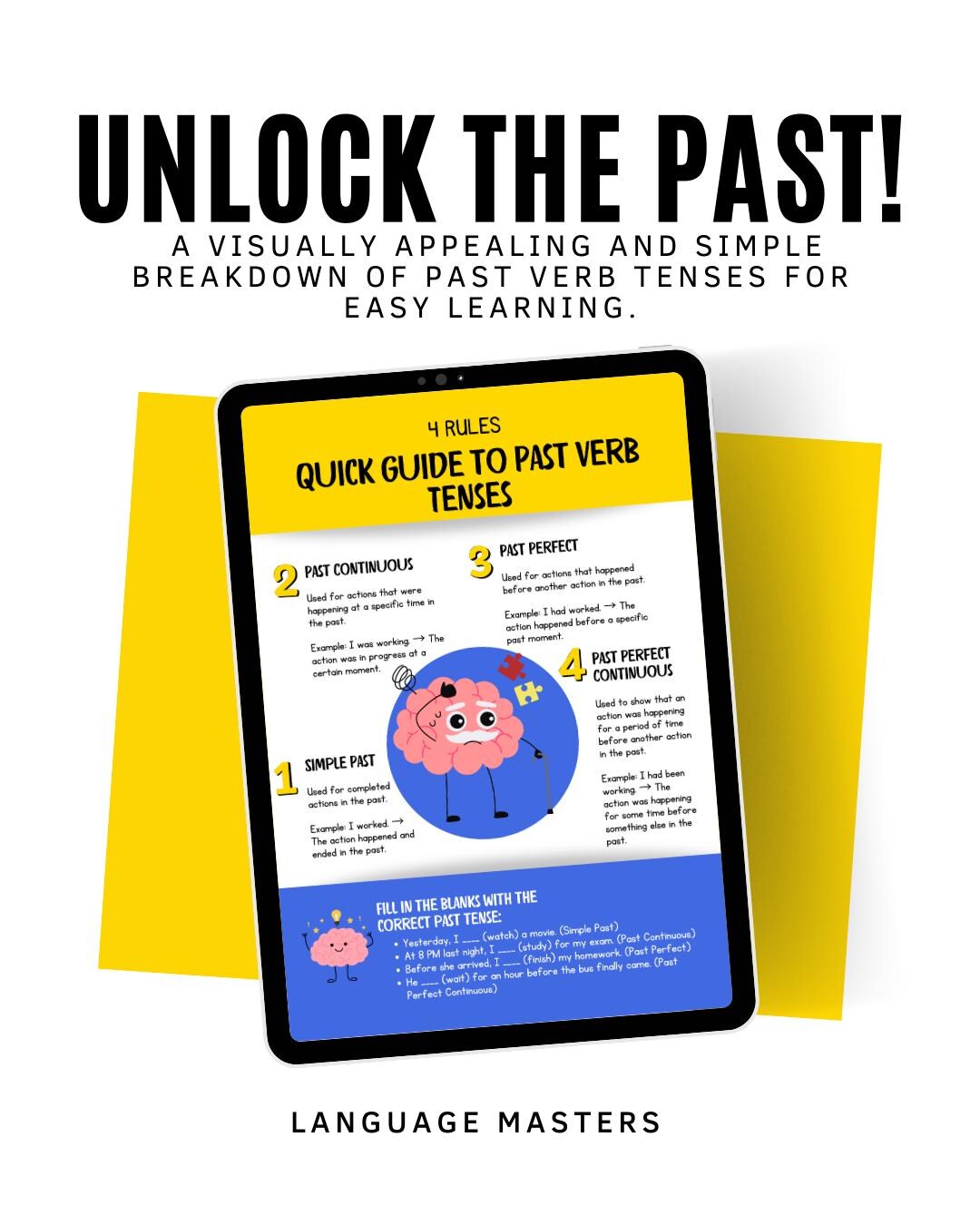 Master the Past: Your Ultimate Guide to Past Tenses! - Etsy