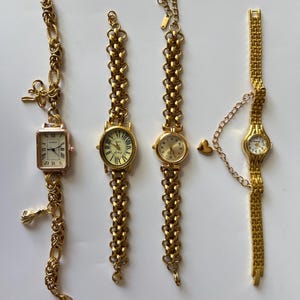 Handmade Gold Wrist Watch Woman, Trendy Watch Bracelet, Minimalist ...