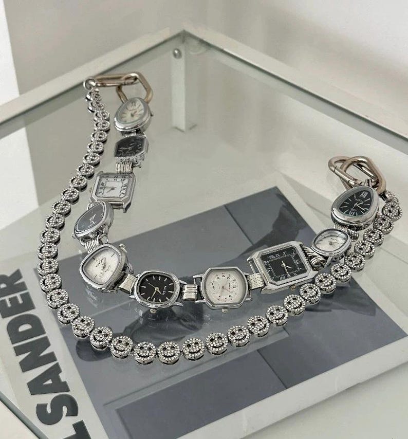 Punk Black and White Watch Bag Accessory,silver Watch Purse Strap ...