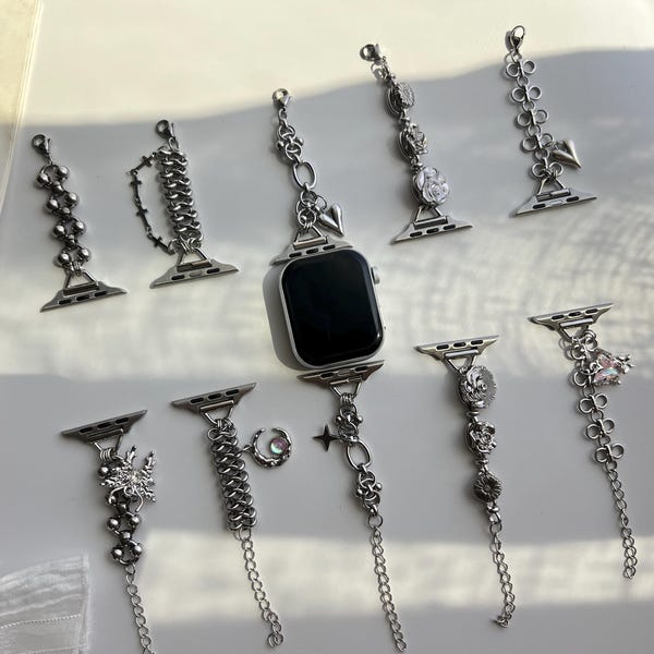Silver Apple Watch Chain - Etsy