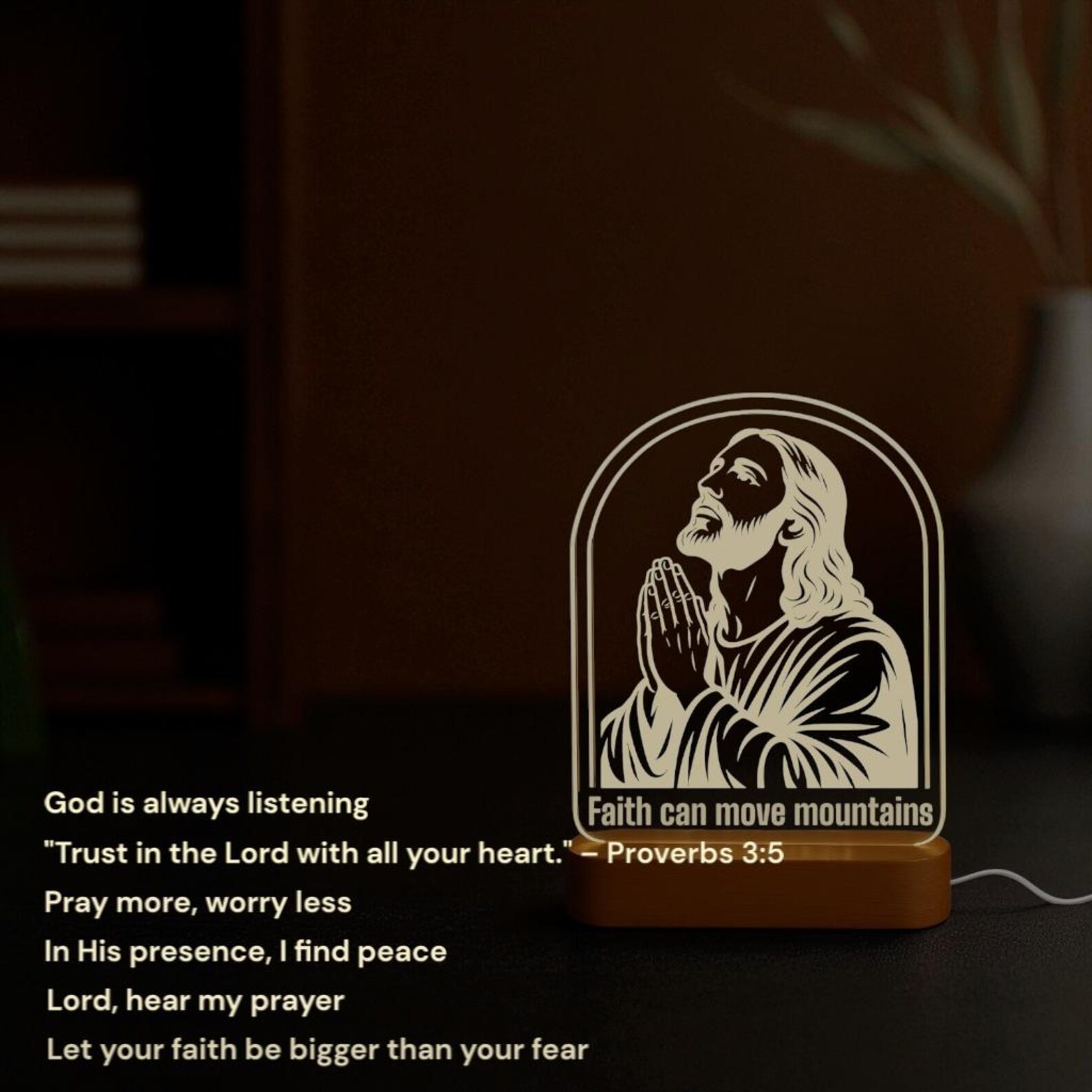 Custom Night Light – Jesus Christ Icon, LED Desk Lamp With Jesus ...