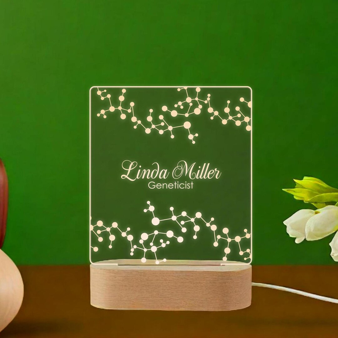 Custom Genetic Code Night Light, Personalized DNA Structure Lamp ...