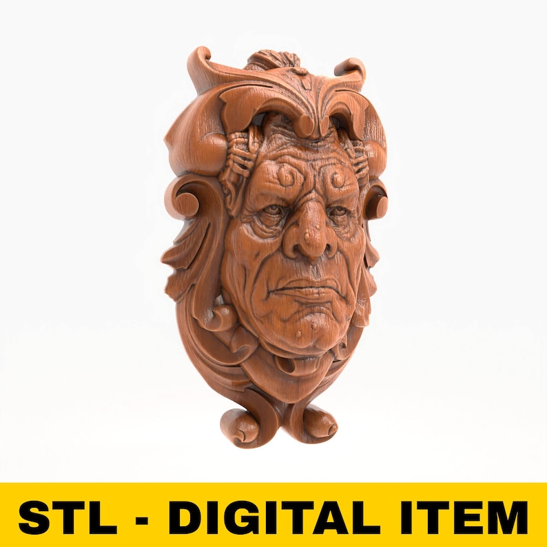 Baroque Green Man Troll Face Corbel STL File – Ornate Mythical ...