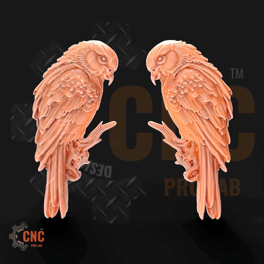 Parrot Set STL File for CNC Router 3D Printer Laser Engraving Wall Hang ...