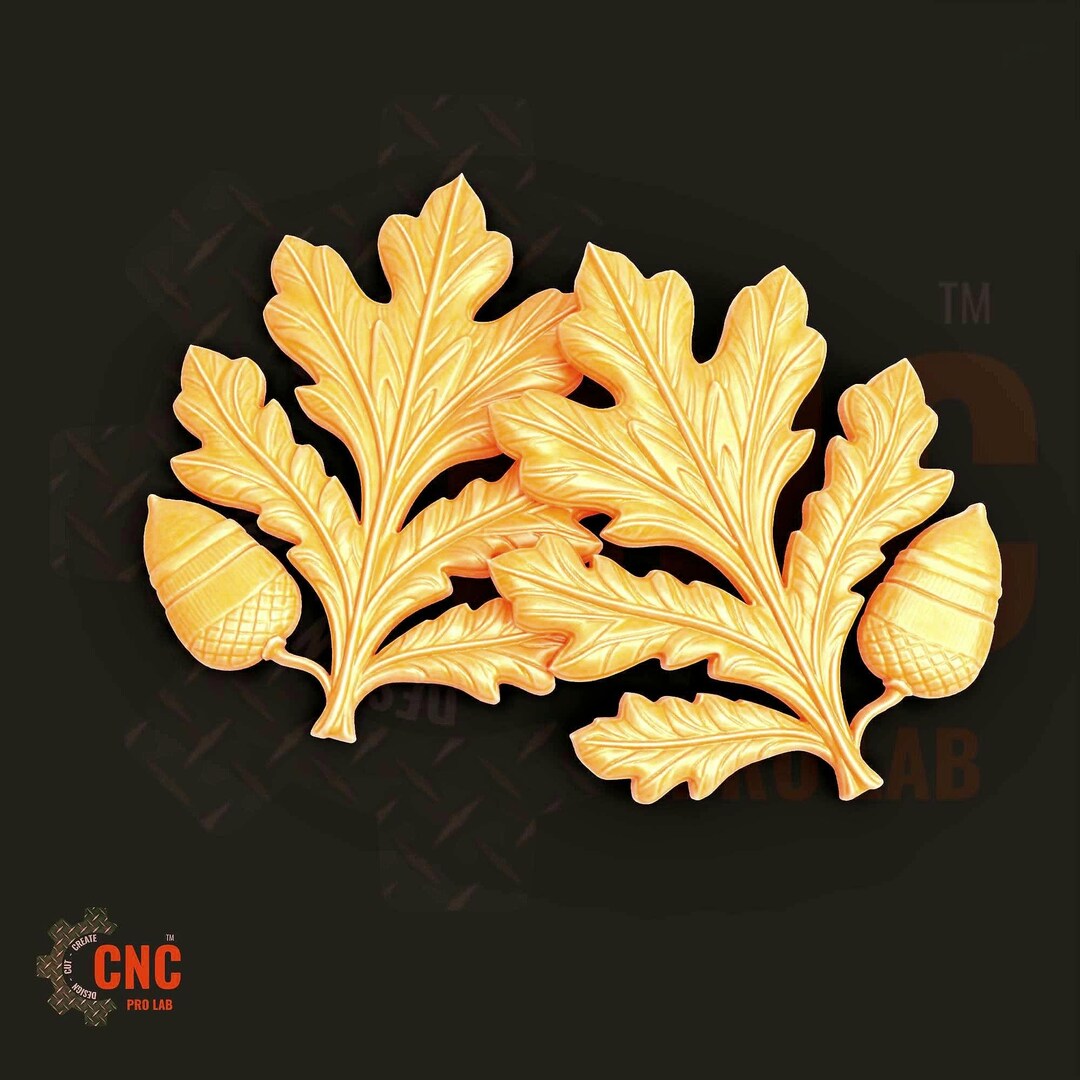 Set Oak Leaves STL Files for CNC Router 3D Printer Laser Engraving ...