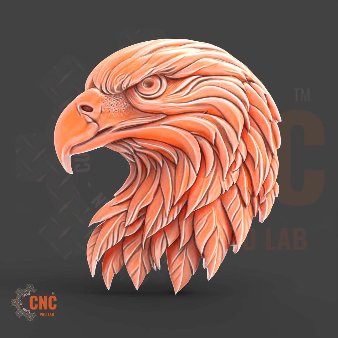 Eagle Head 3D Printing Model STL File for CNC Router 3D Printer Laser ...