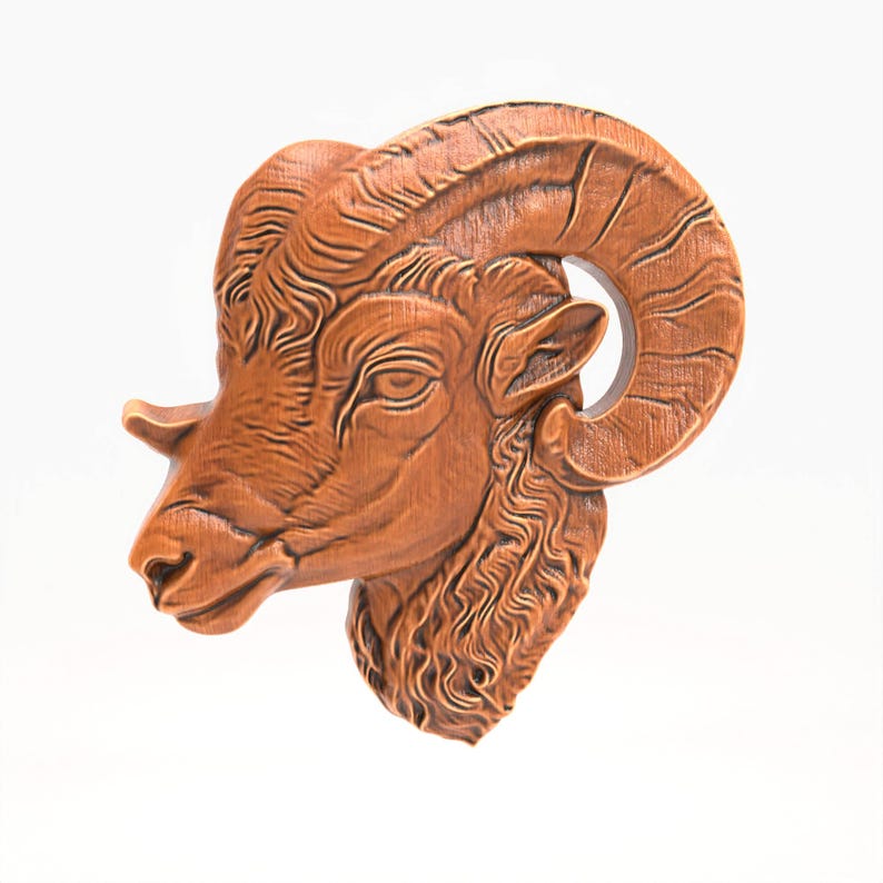 Ram Head STL File Set Aries Pendant – 3D Relief Sculpture in 4 Styles ...
