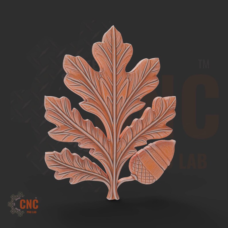 Set Oak Leaves STL Files for CNC Router 3D Printer Laser Engraving ...