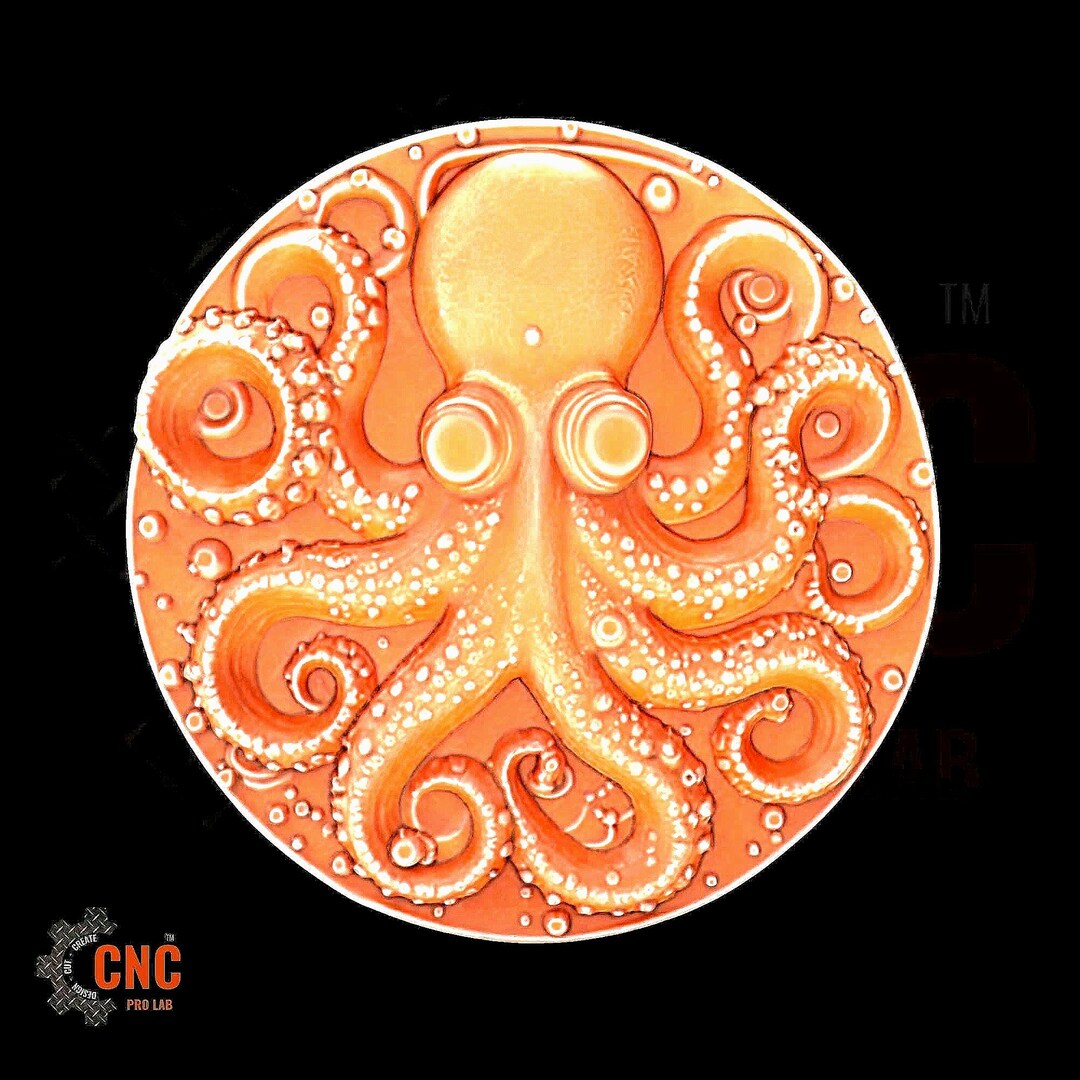 Octopus STL File Nautical 3D Model for CNC Router Laser Engraving 3D ...