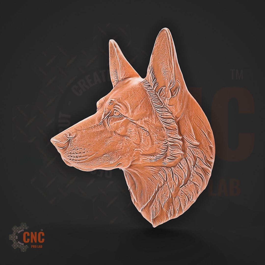 Realistic K9 German Shepperd Police Dog Head, Memorial Sculpture Plaque ...