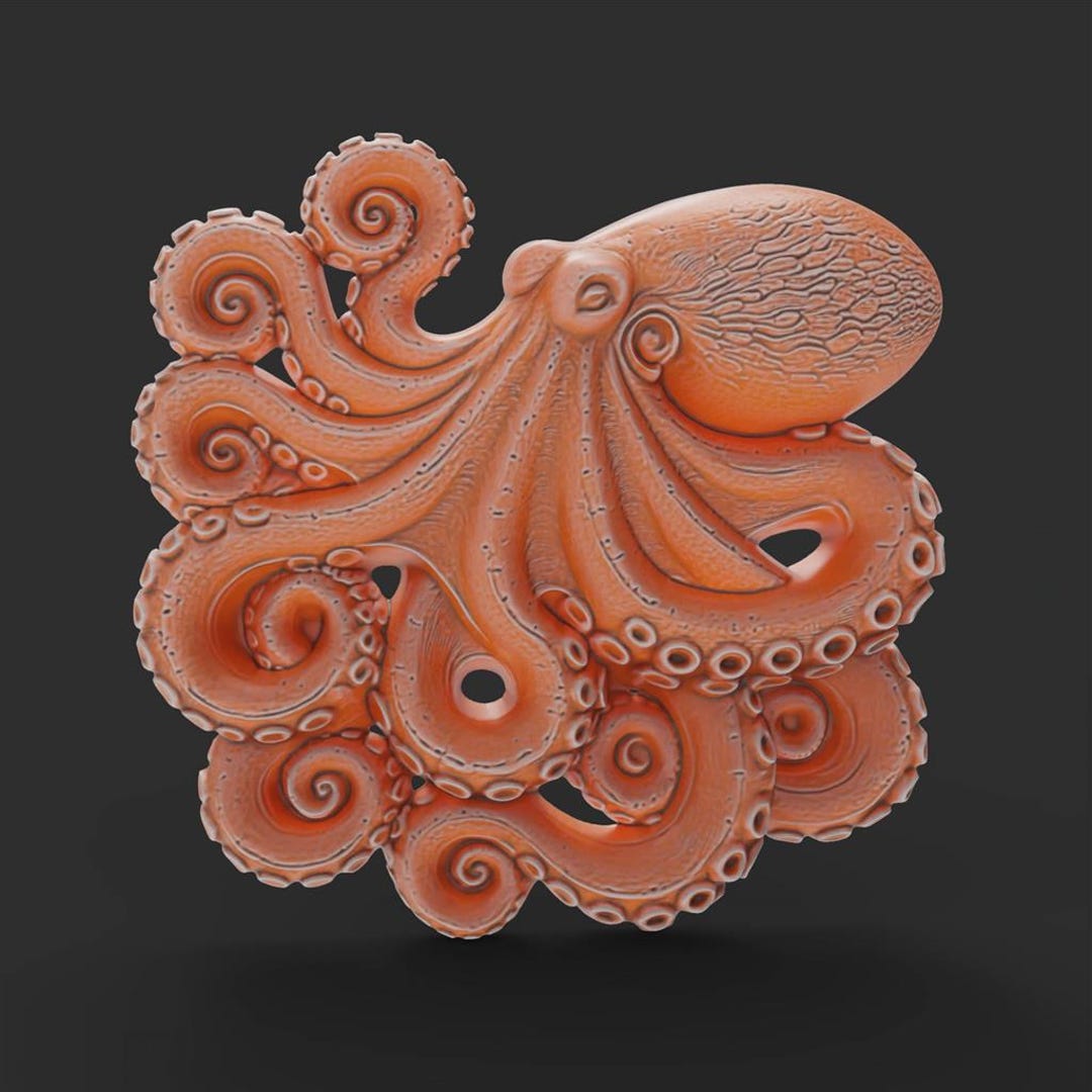 Octopus STL File Nautical 3D Model for CNC Router Laser Engraving 3D ...