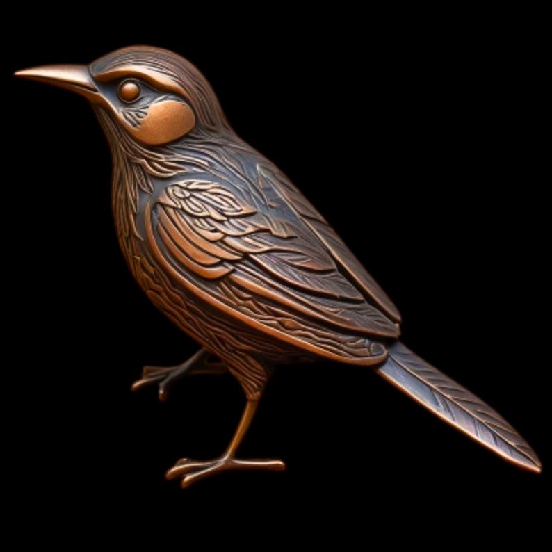 STL File Bird Figurine – 3D Printable Songbird Sculpture for FDM Makers ...