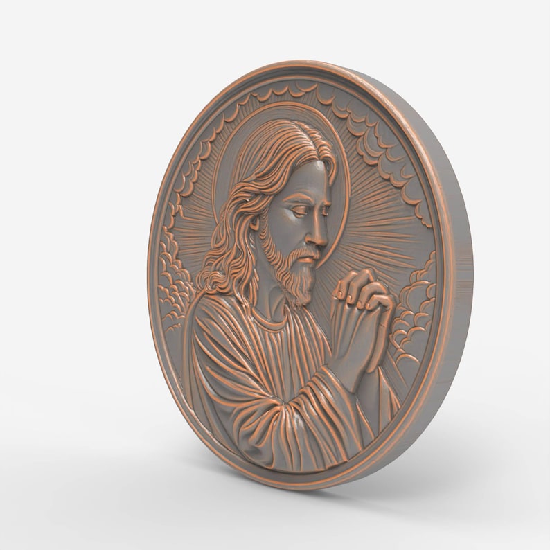 Praying Jesus Relief STL File | Christian 3D Model for CNC, Router, or ...