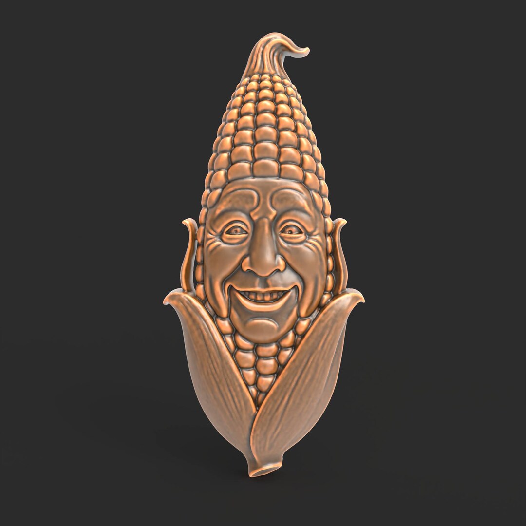 Corn Face Whimsical Vegetable STL File 3D Model for CNC Router Printer ...
